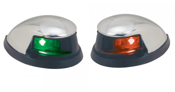 Perko Red/Green Horizontal Mount Side Lights - Pair - Chrome Plated Zinc